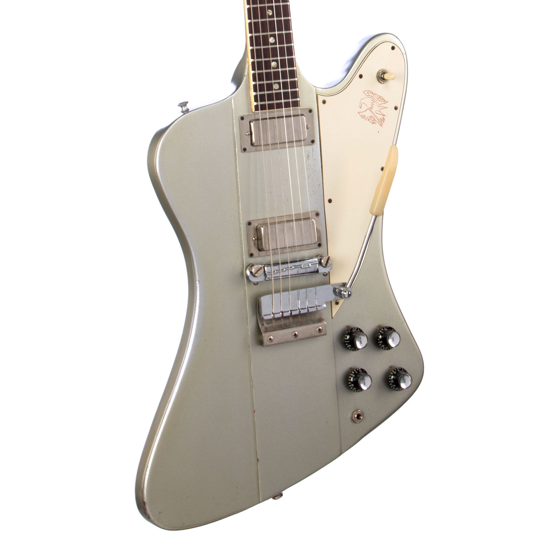 1965 Gibson Firebird III - Silver Mist Poly - RARE! Wide Nut, Non-Reve ...