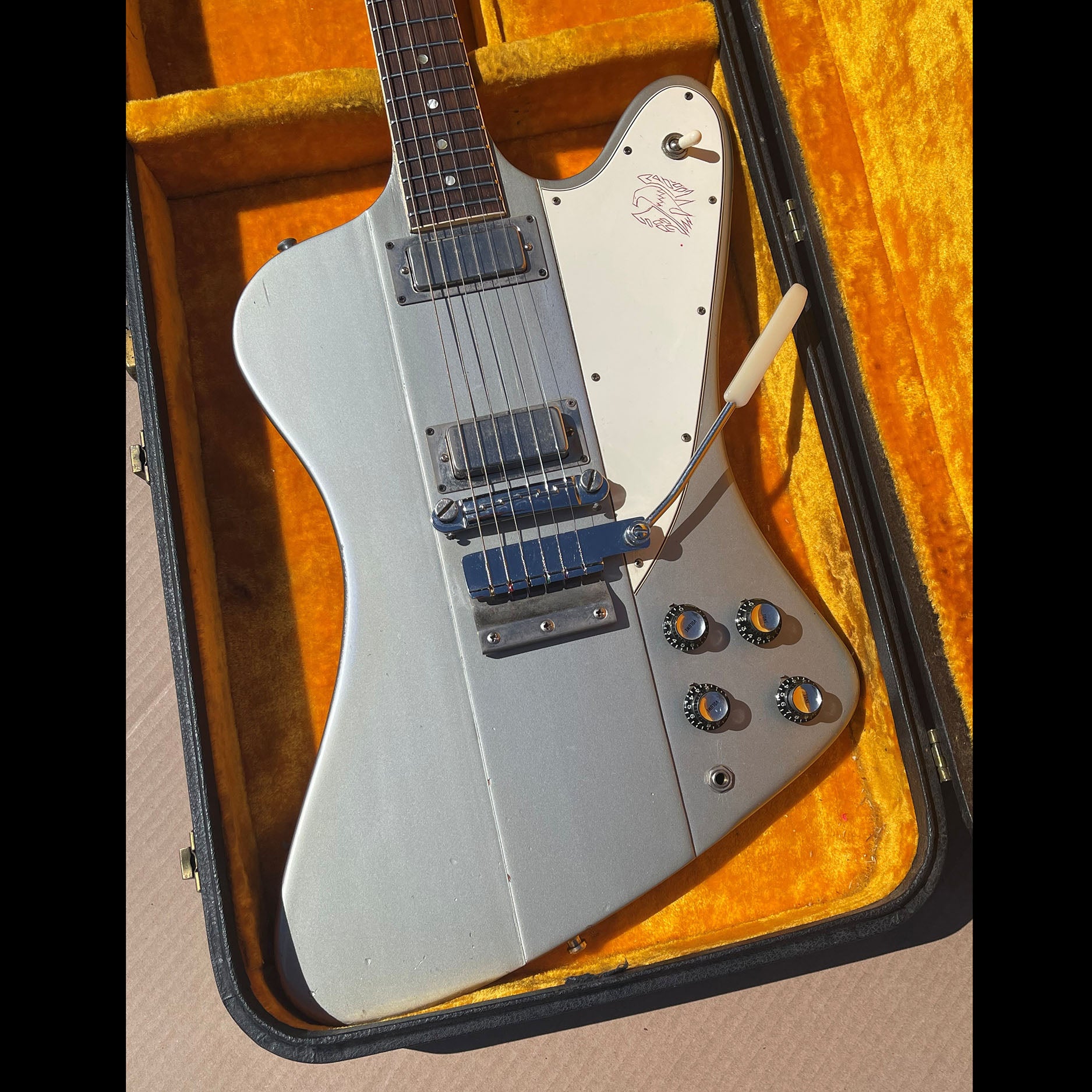 1965 Gibson Firebird III - Silver Mist Poly - RARE! Wide Nut, Non-Reve ...