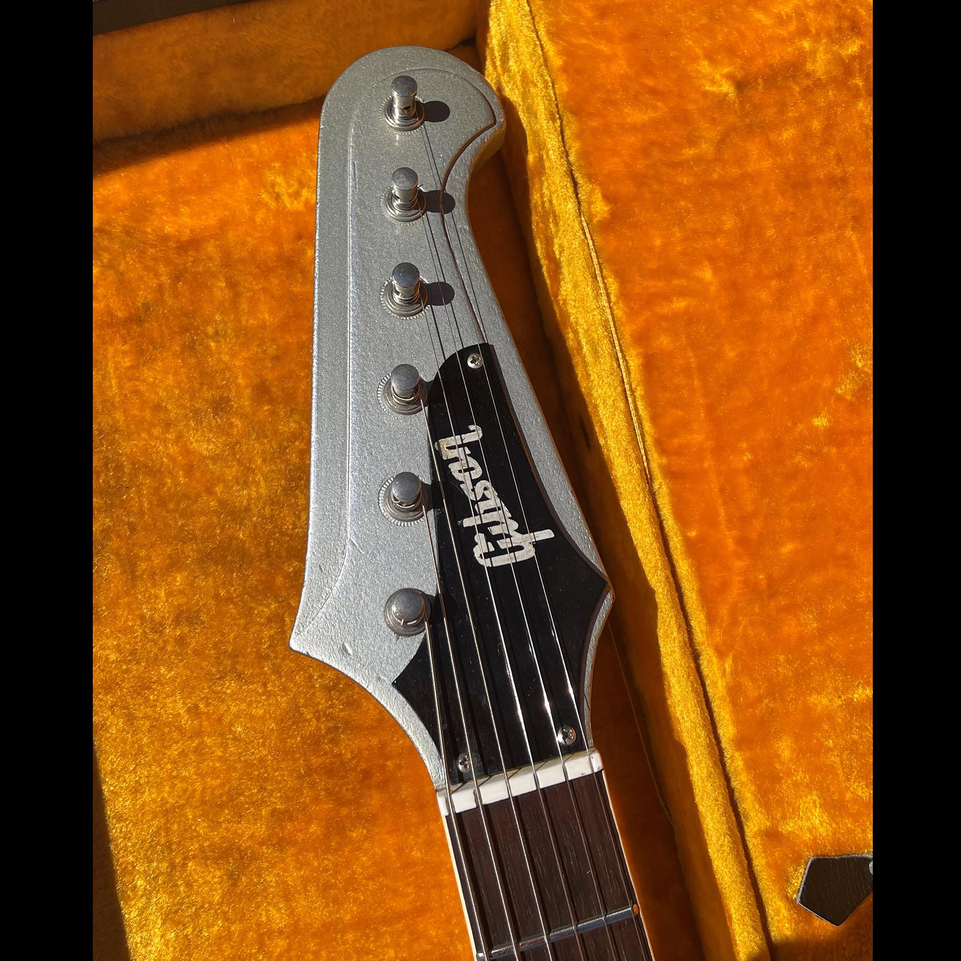 1965 Gibson Firebird III - Silver Mist Poly - RARE! Wide Nut, Non-Reve ...
