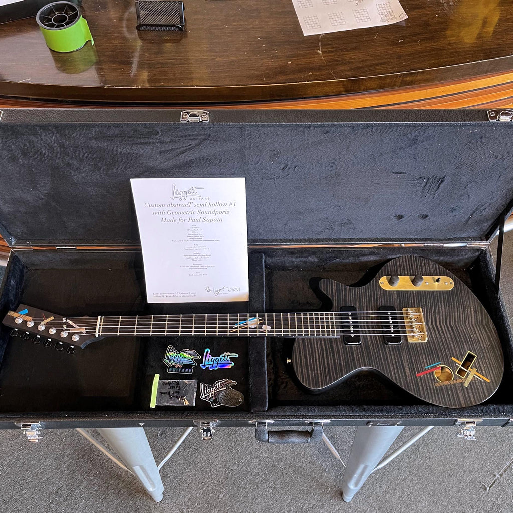 Liggett Guitars Custom abstracT #1 - Satin Trans Black Stain - Hand Ma ...