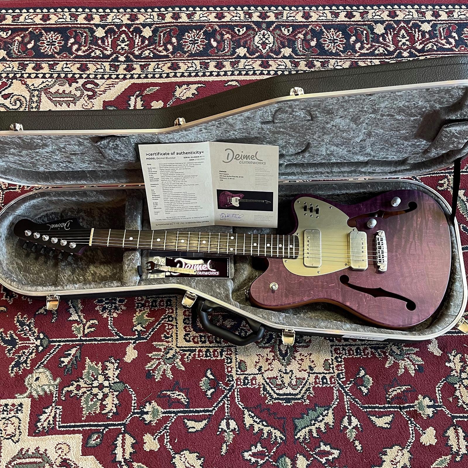 Deimel Guitarworks Bluestar - Dark Purple Transparent Matte Finish - C ...