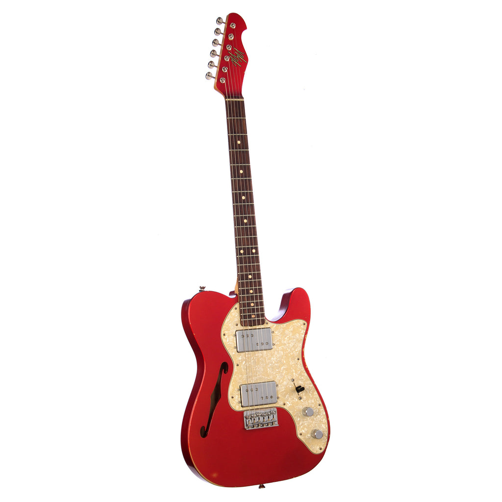 Mario Guitars T-LUX - Candy Apple Red - '72 Tele Thinline -style Custo ...