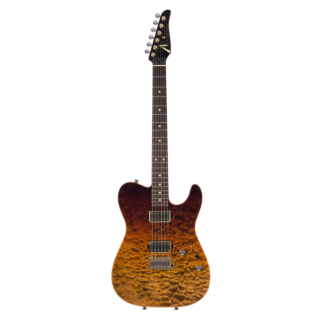Tom Anderson Guitarworks Cobra - Tiger Eye Reverse Surf w/Binding - Cu ...