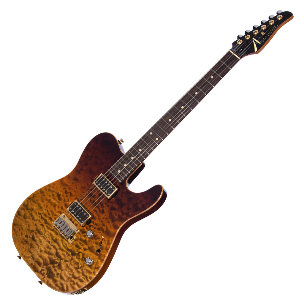 Tom Anderson Guitarworks Cobra - Tiger Eye Reverse Surf w/Binding - Cu ...