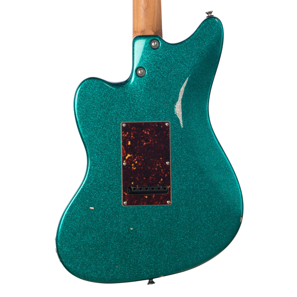 Tom Anderson Guitars Raven Classic - Big Sparkle Teal In-Distress Leve ...