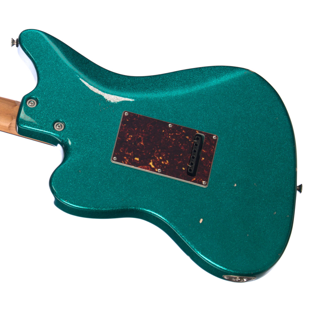 Tom Anderson Guitars Raven Classic - Big Sparkle Teal In-Distress Leve ...