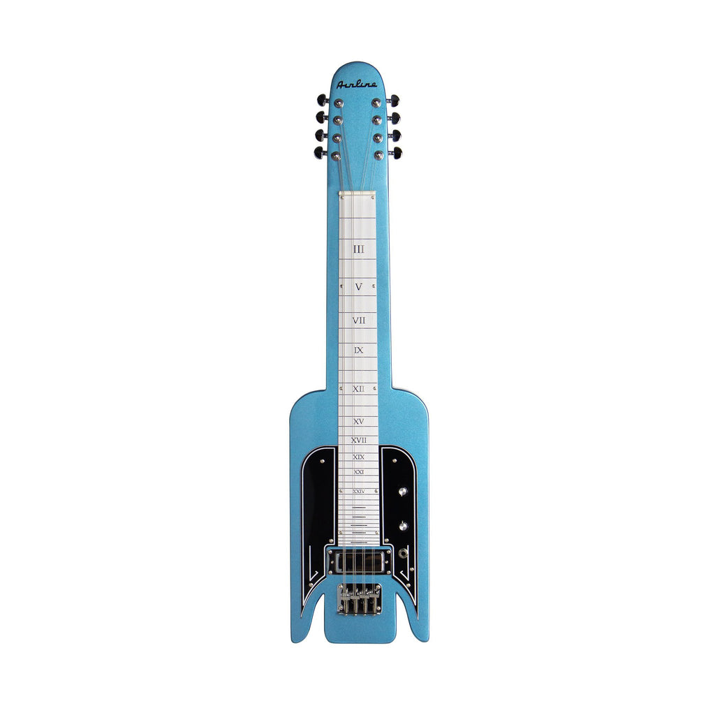 Airline Mando Steel - Metallic Blue - Mandolin / Lap Steel Hybrid Elec ...