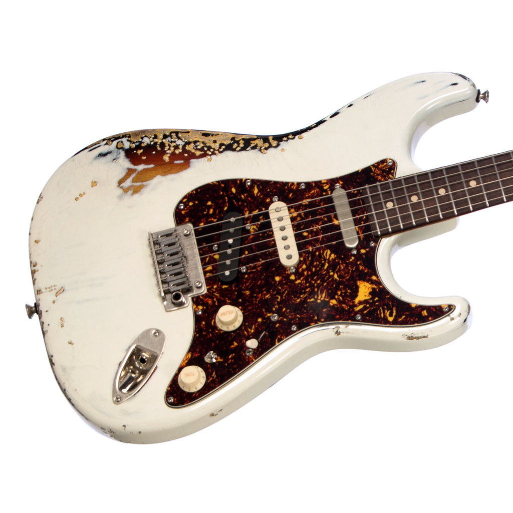 Tom Anderson Guitars Icon Classic - Olympic White over 3 Color Burst / | Make'n Music