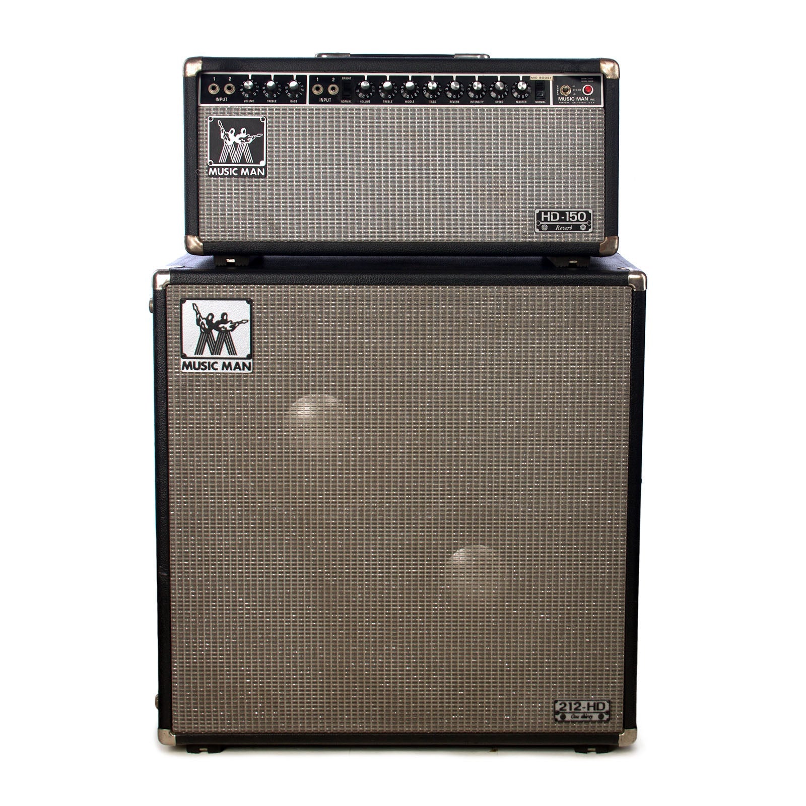 Music Man HD-150 Reverb Head and Cabinet w/”Duck Bros” Roadcase - Stag ...