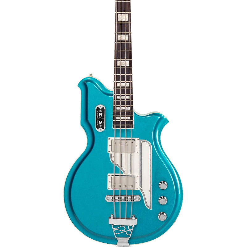 Airline Guitars MAP Bass - Metallic Blue - 30 1/2" Short Scale Electri ...