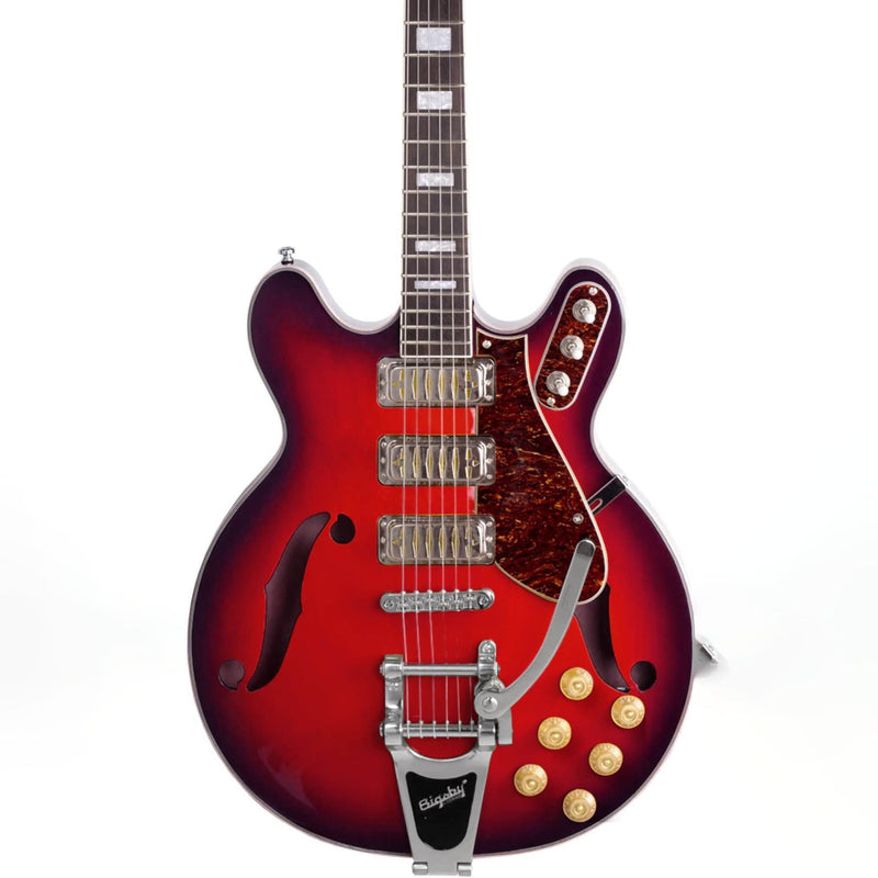 Airline Guitars H78 - Vintage Redburst - Vintage Reissue Semi Hollow E ...
